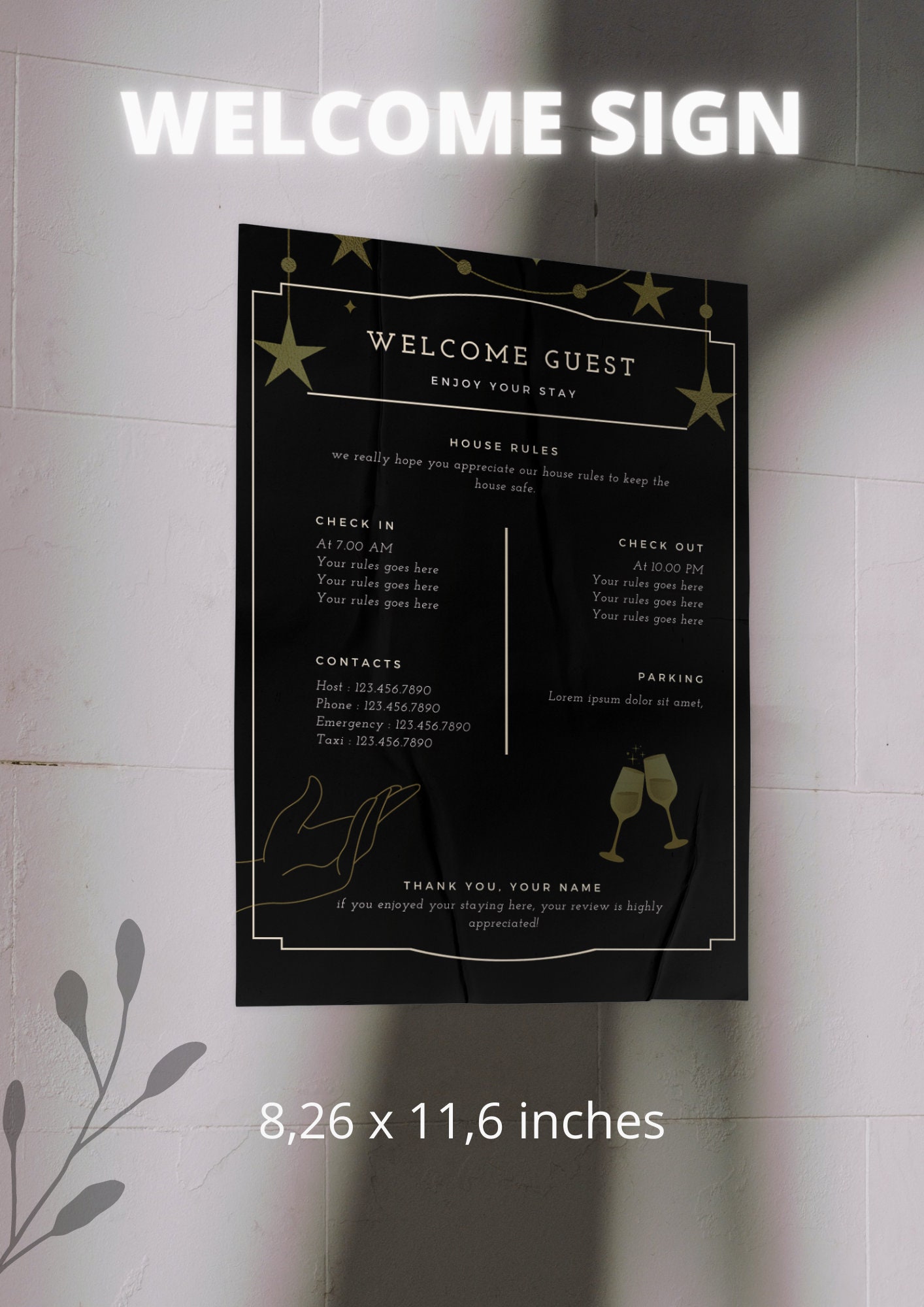 Welcome Sign Template Editable, Welcome Sign Printable, Welcome Book ...