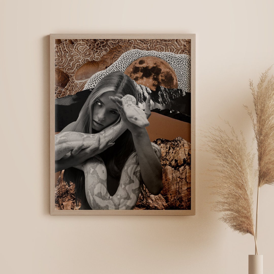 GIFT OR CURSE Digital Collage Art Print Neutral Mystical - Etsy