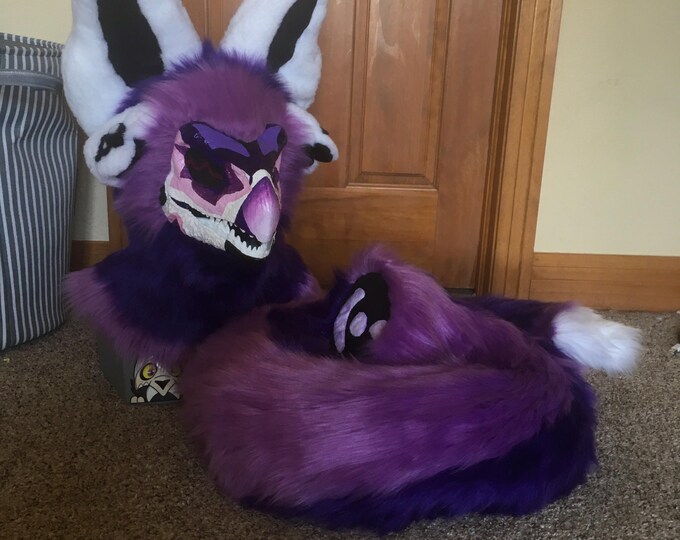 Purple Griffin Dinomask Fursuit | Floor Dragger Tail | HQ - Etsy