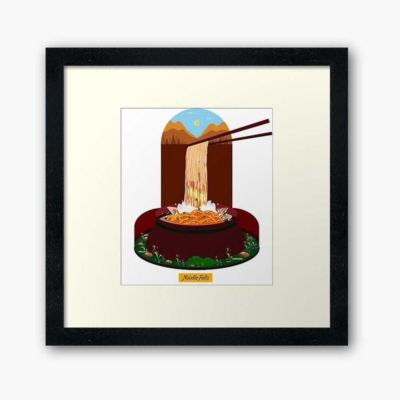 Noodle Falls Ramen Lovers Illustration - Etsy