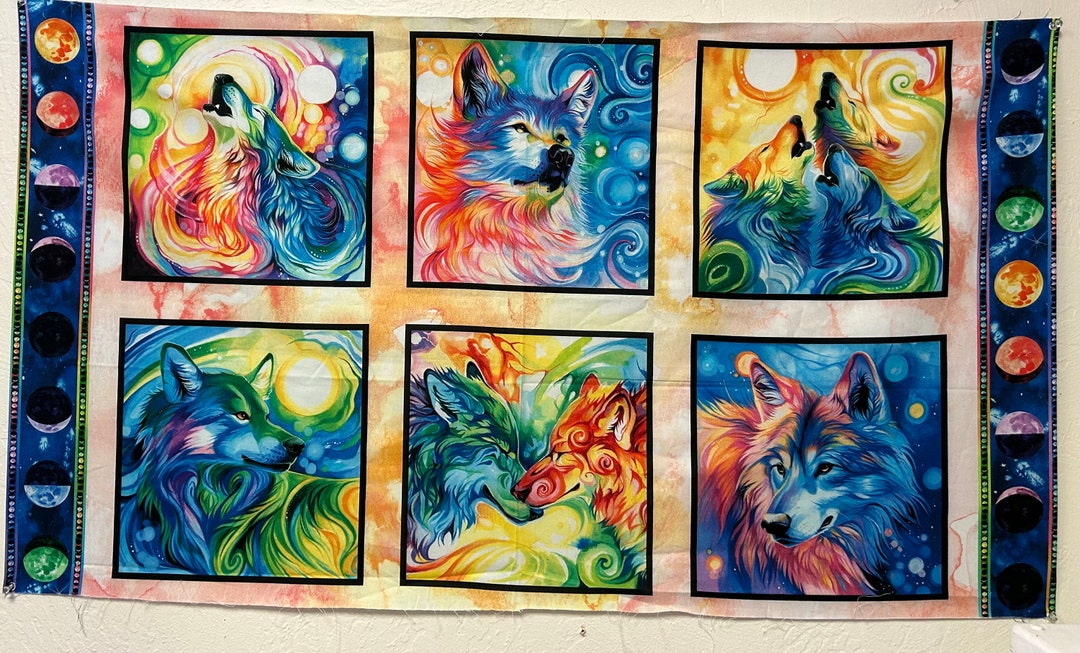 Spirit of the WOLF by Katy Lipscomb 2 Panels Perfect to Make a Wall ...