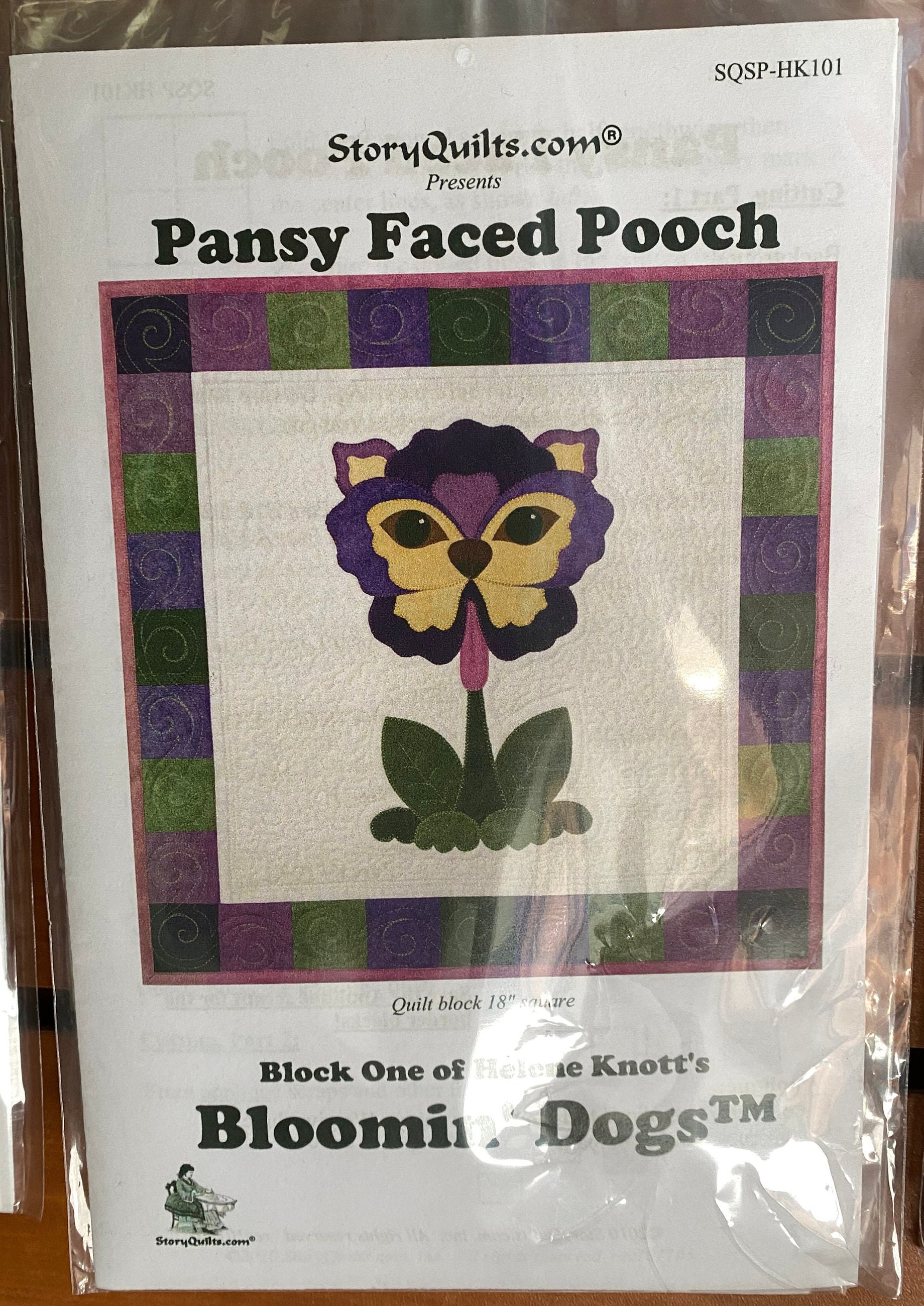 Pansy Faced Pooch Bloomin' Dogs by Storyquilts.com - Etsy