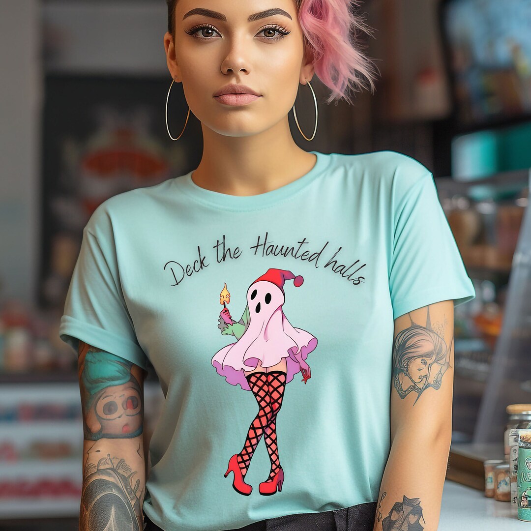 Deck the Haunted Halls Christmas Pin up Ghost Cutie Christmas - Etsy