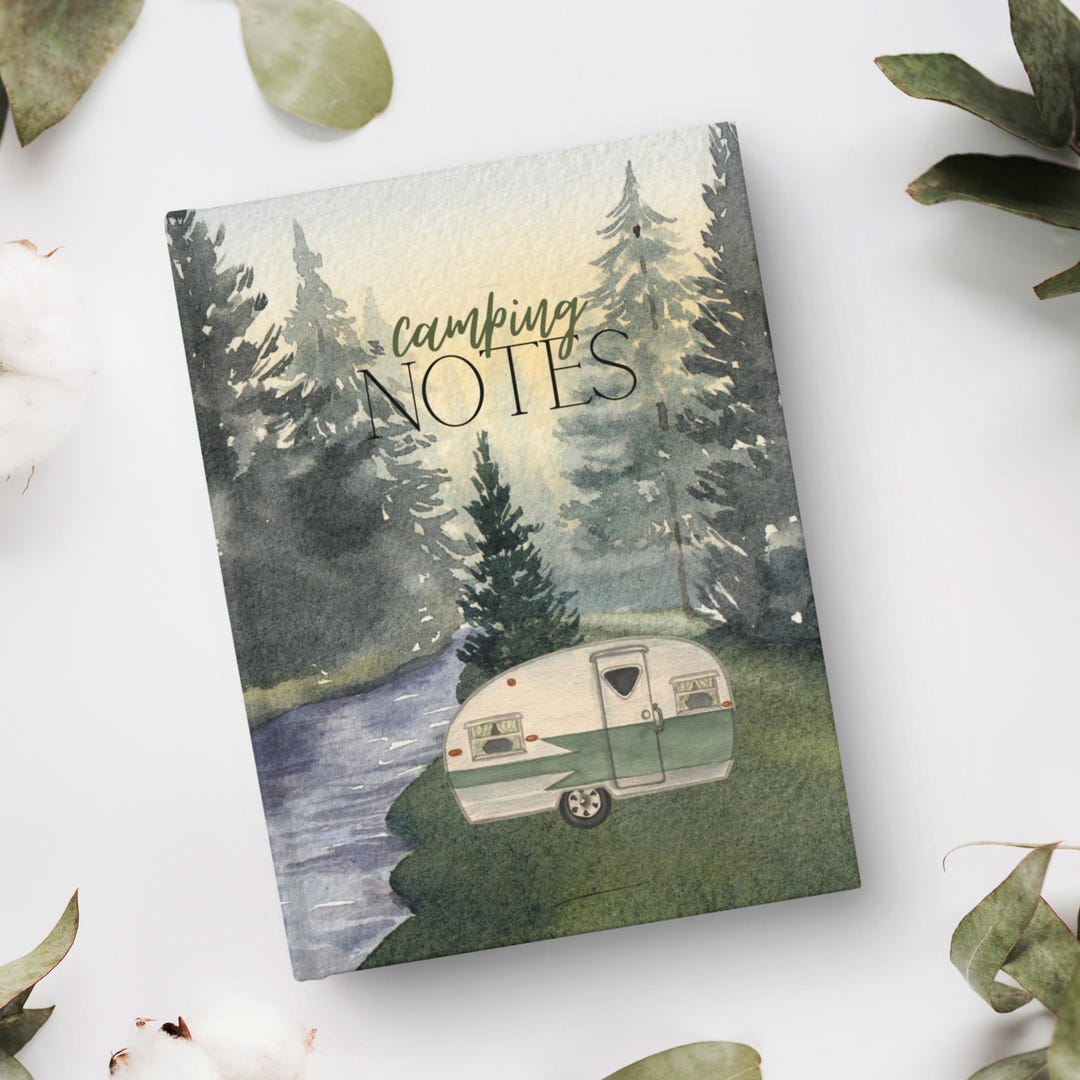 RV Camping Hardbacked Notebook Journal, Ruled Line, Camping Notebook ...