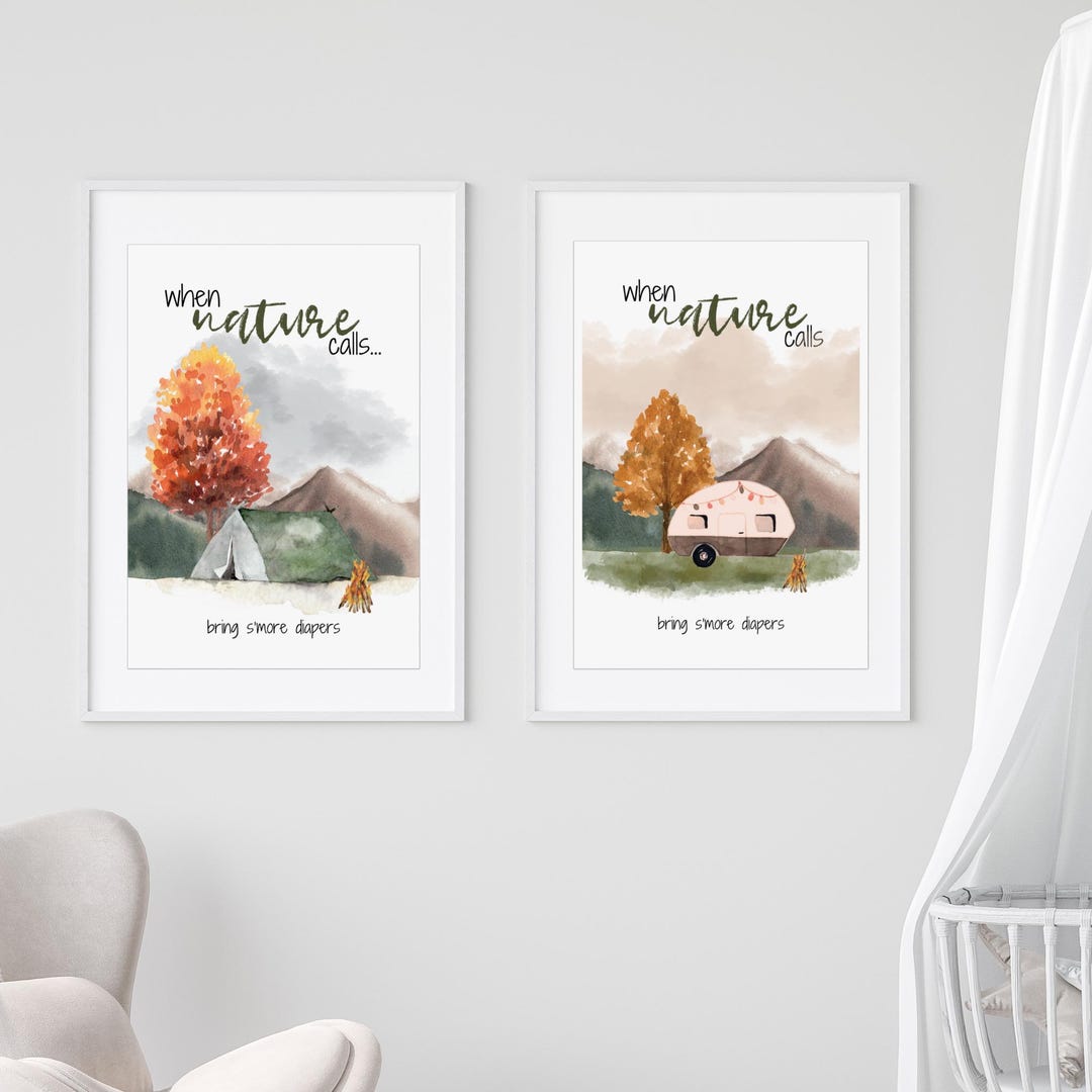 Wall Art for Adventure Nursery, Camping Theme Nursery Decor, Woodland ...