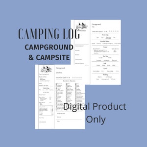 Printable Camping Log, Campground & Campsite Tracker, Camping Journal ...