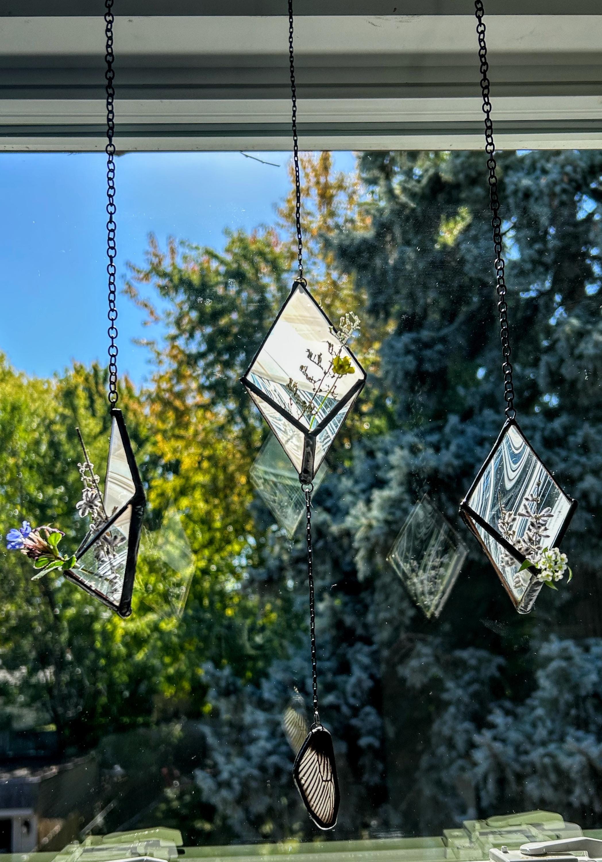 Butterfly Wing & Stained Glass Wall Pockets 3 for Air Plants or Dried ...