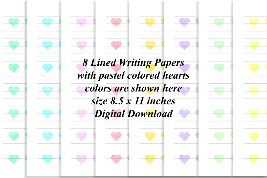 Printable Letter Writing Pastel Hearts Love Letters - Etsy