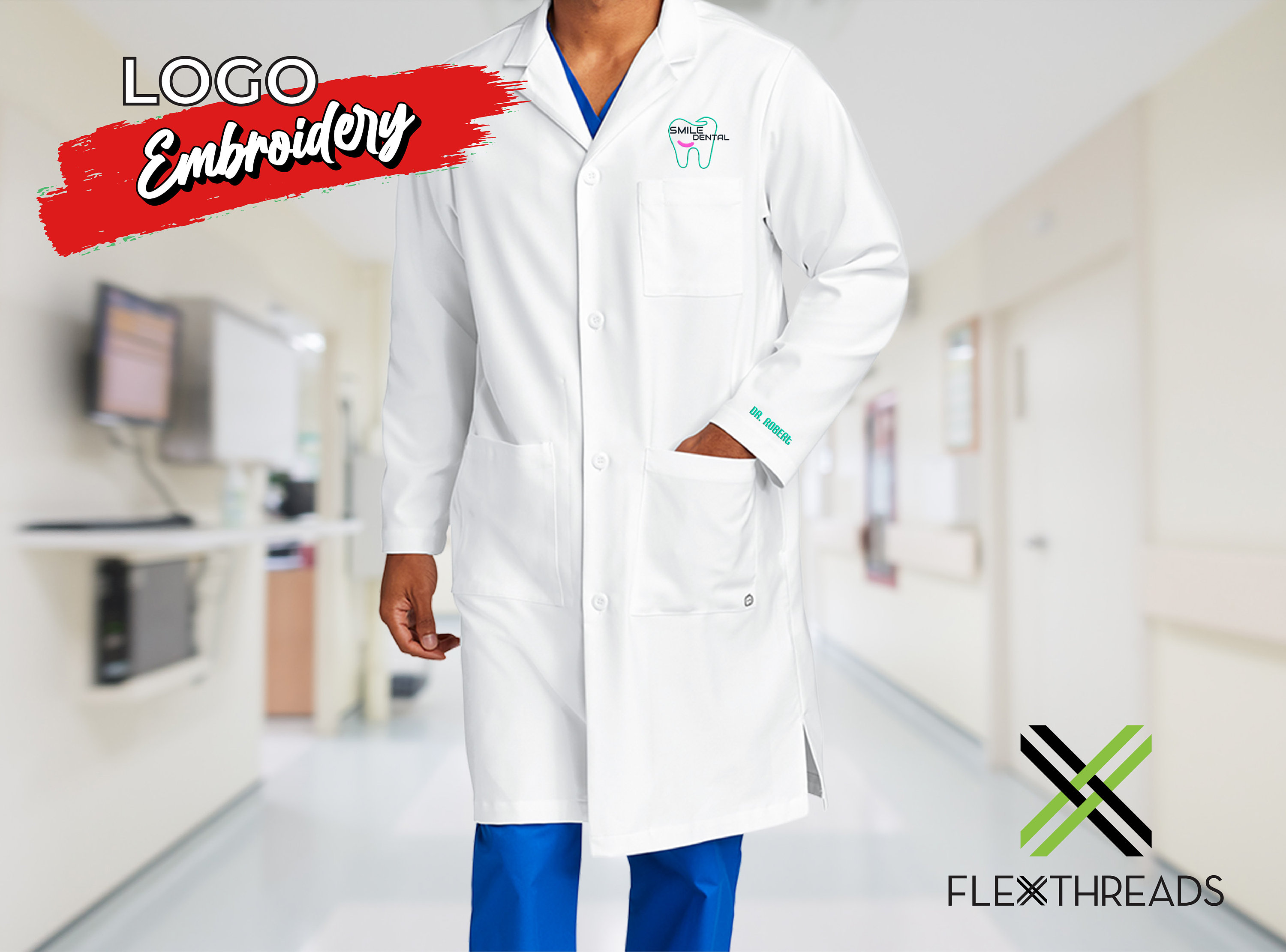 Custom Embroidered Lab Coat, Personalize Embroidered Apron for Men ...