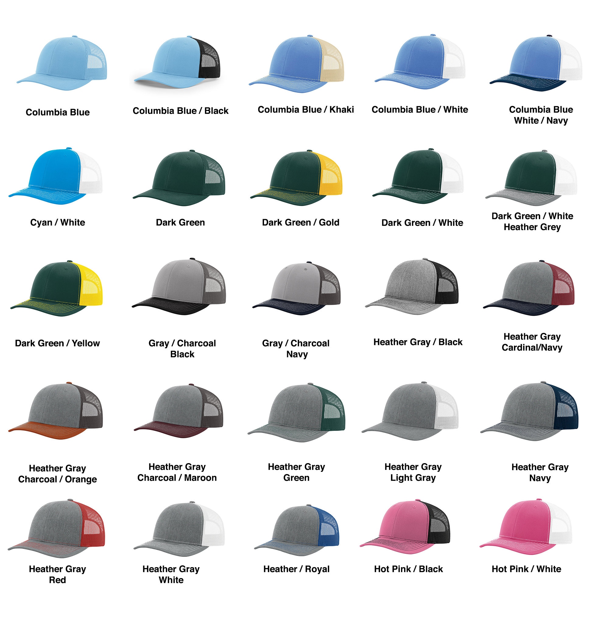 Custom Logo Embroidered Hats, Richardson 112 Hats, Design Your Own Hats ...