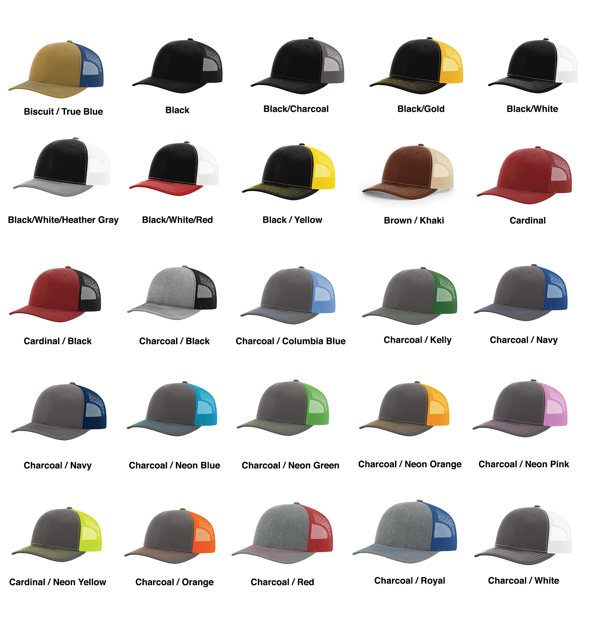 Custom Logo Embroidered Hats, Richardson 112 Hats, Design Your Own Hats ...