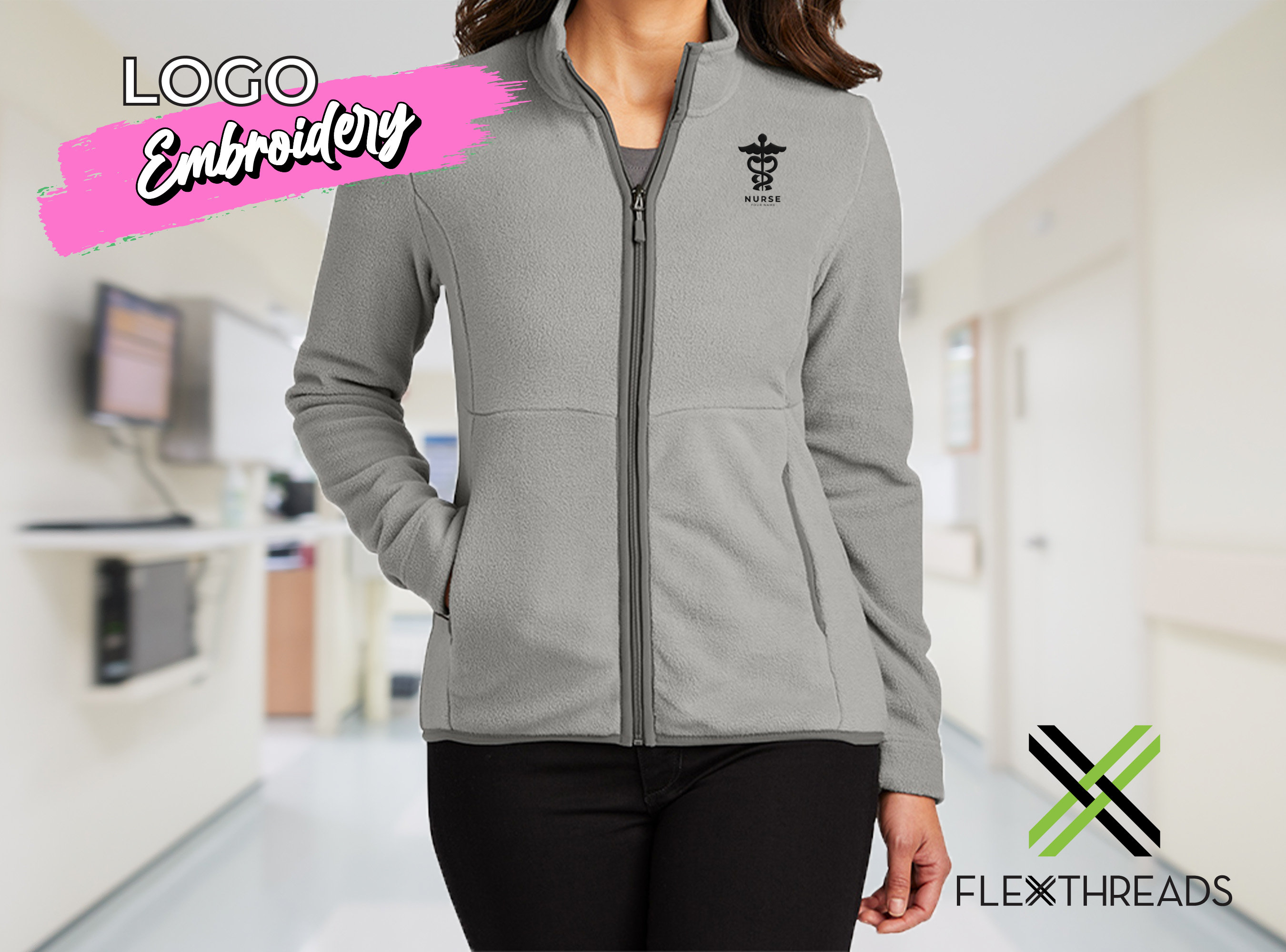 Custom Embroidered Jacket Nurse Medical Microfleece - Etsy