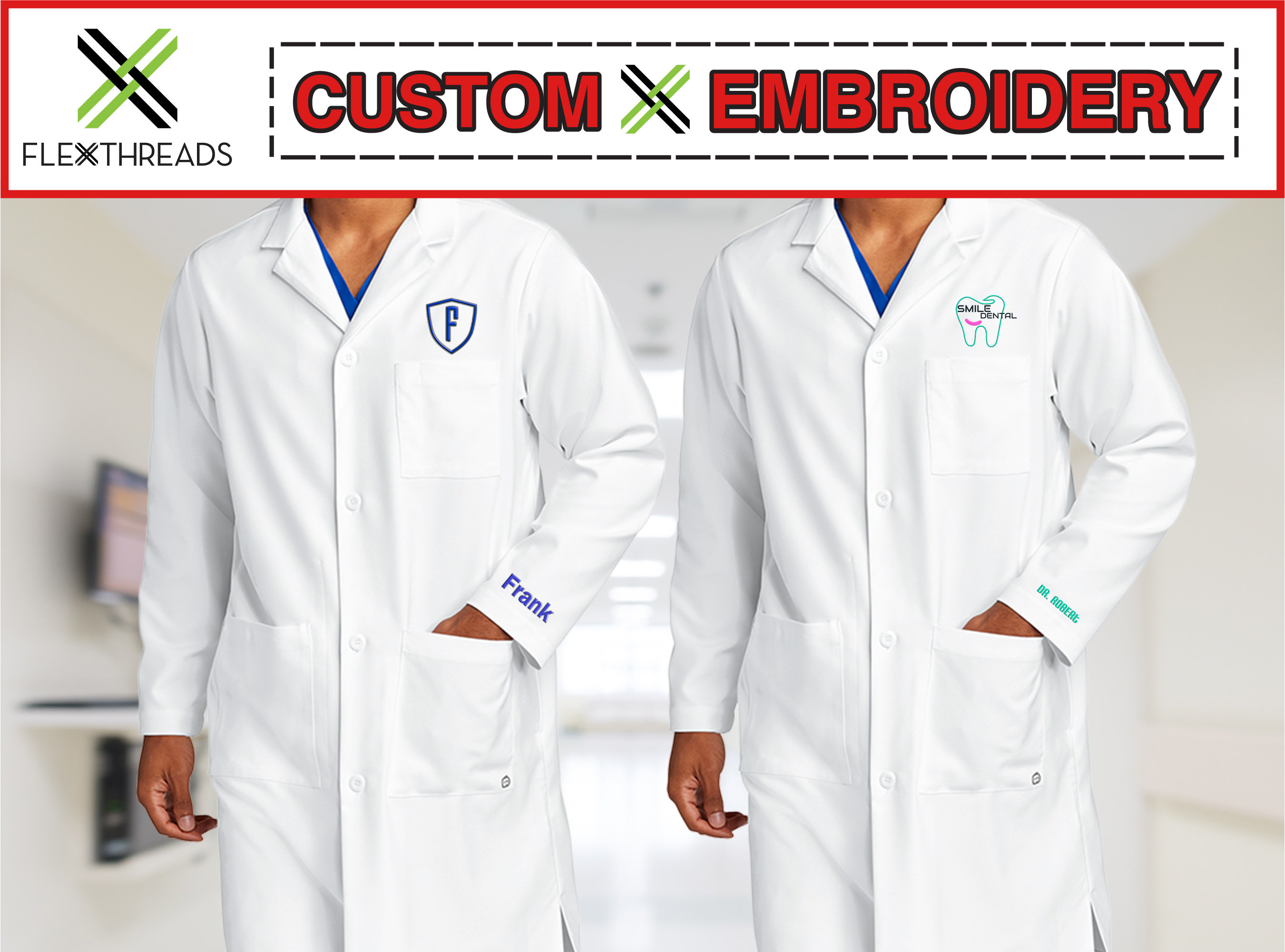 Custom Embroidered Lab Coat, Personalize Embroidered Apron for Men ...