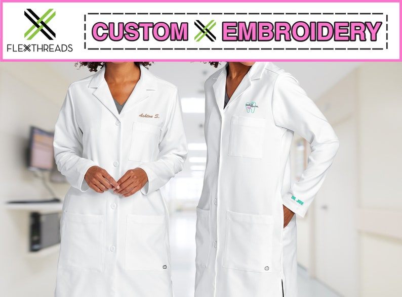 Custom Embroidered Lab Coat, Personalize Embroidered Lab Coat for Women ...