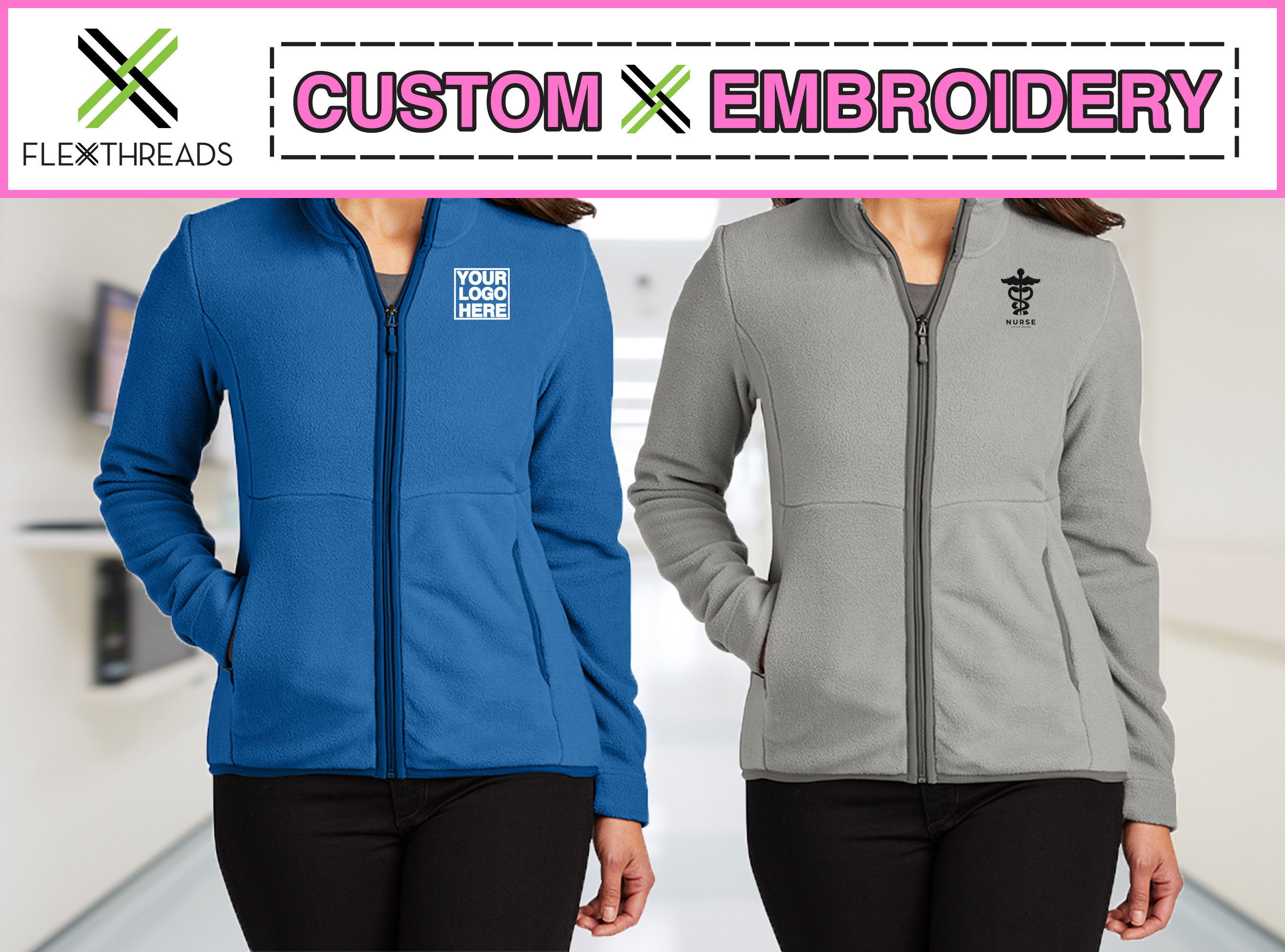 Custom Embroidered Jacket Nurse Medical Microfleece - Etsy