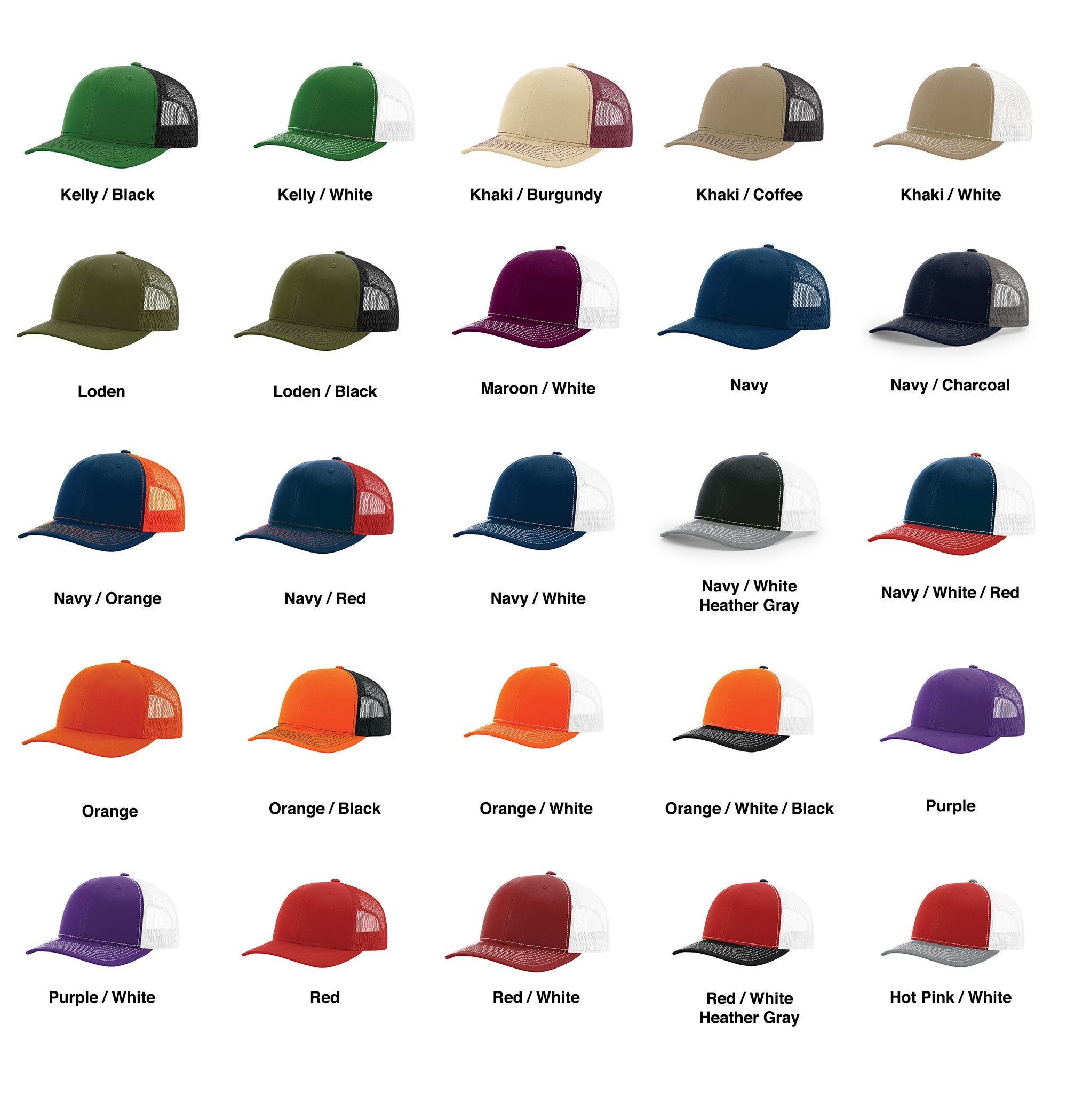 Custom Logo Embroidered Hats, Richardson 112 Hats, Design Your Own Hats ...