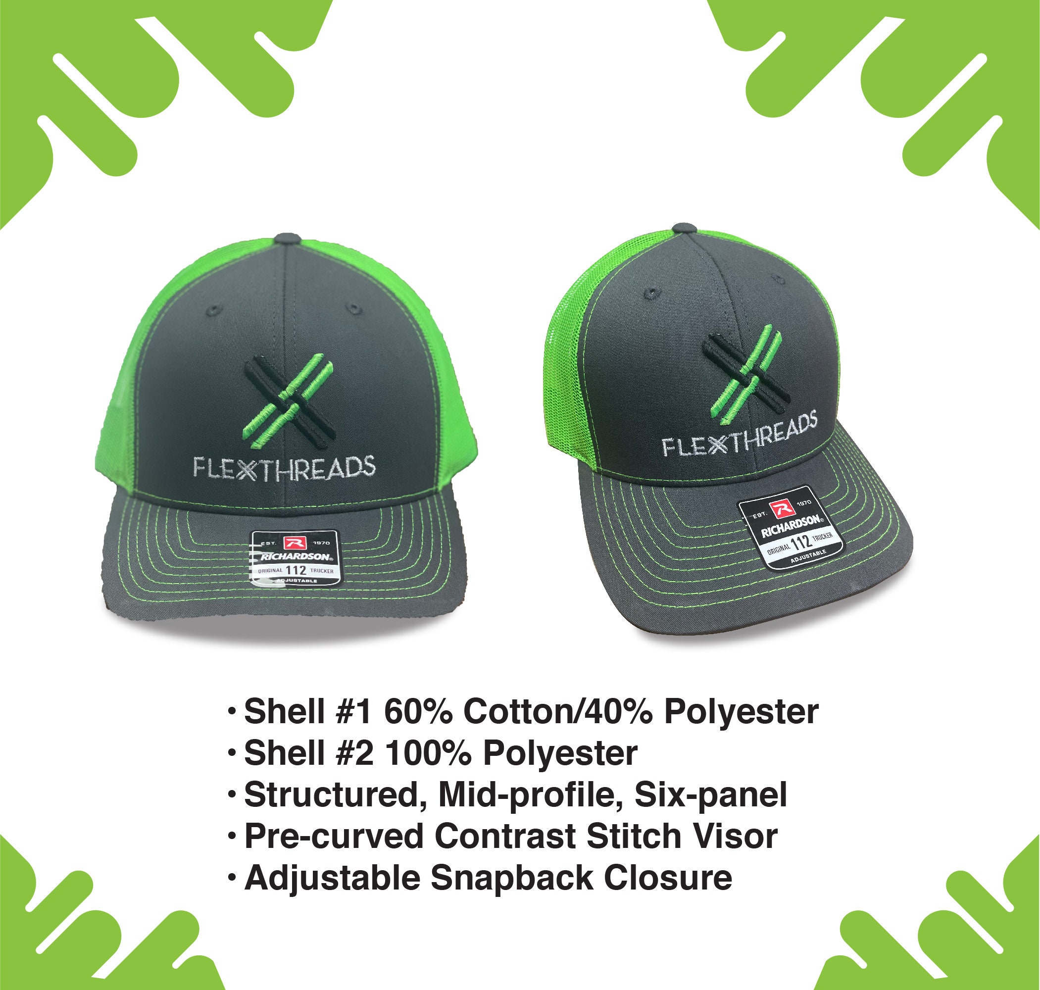 Custom Logo Embroidered Hats, Richardson 112 Hats, Design Your Own Hats ...