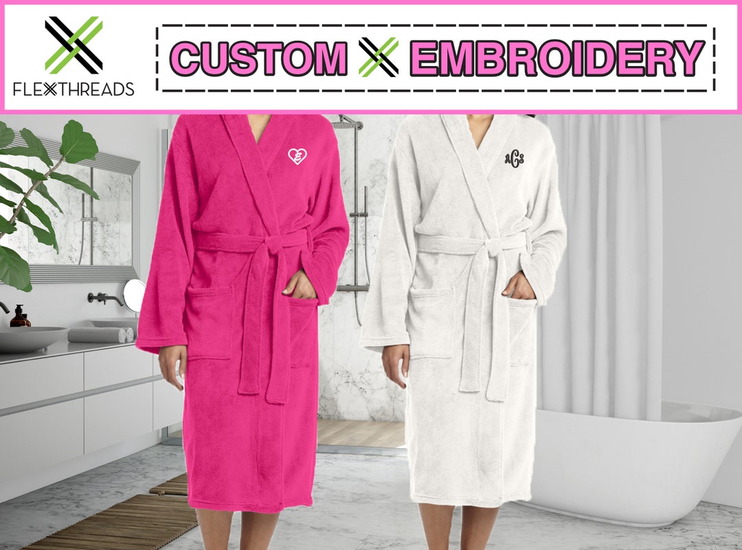 Custom Embroidered Robe, Personalized Robe, Embroidered Plush Robe ...