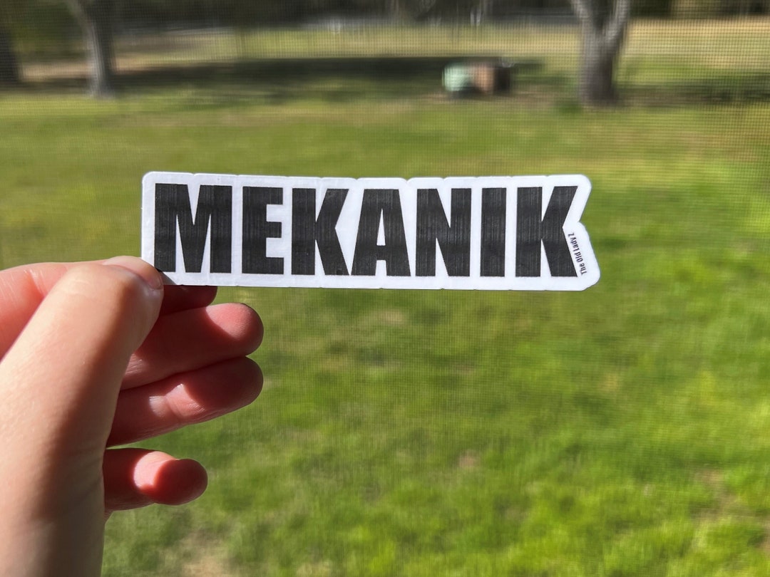 Mekanik Vinyl Sticker, Funny Car Sticker,car Guy Sticker, Funny ...