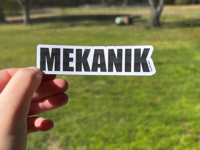 Mekanik Vinyl Sticker, Funny Car Sticker,car Guy Sticker, Funny ...