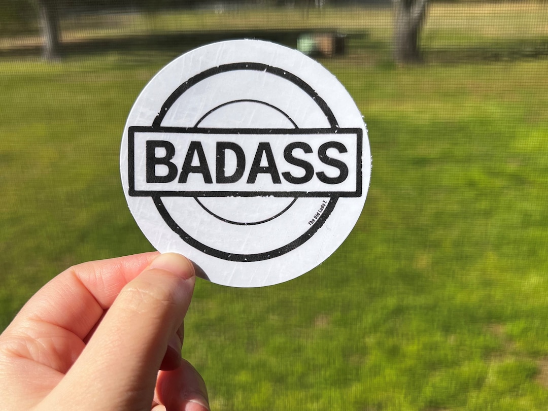 Badass Vinyl Sticker, Funny Sticker, Funny Sticker for Men, Funny ...