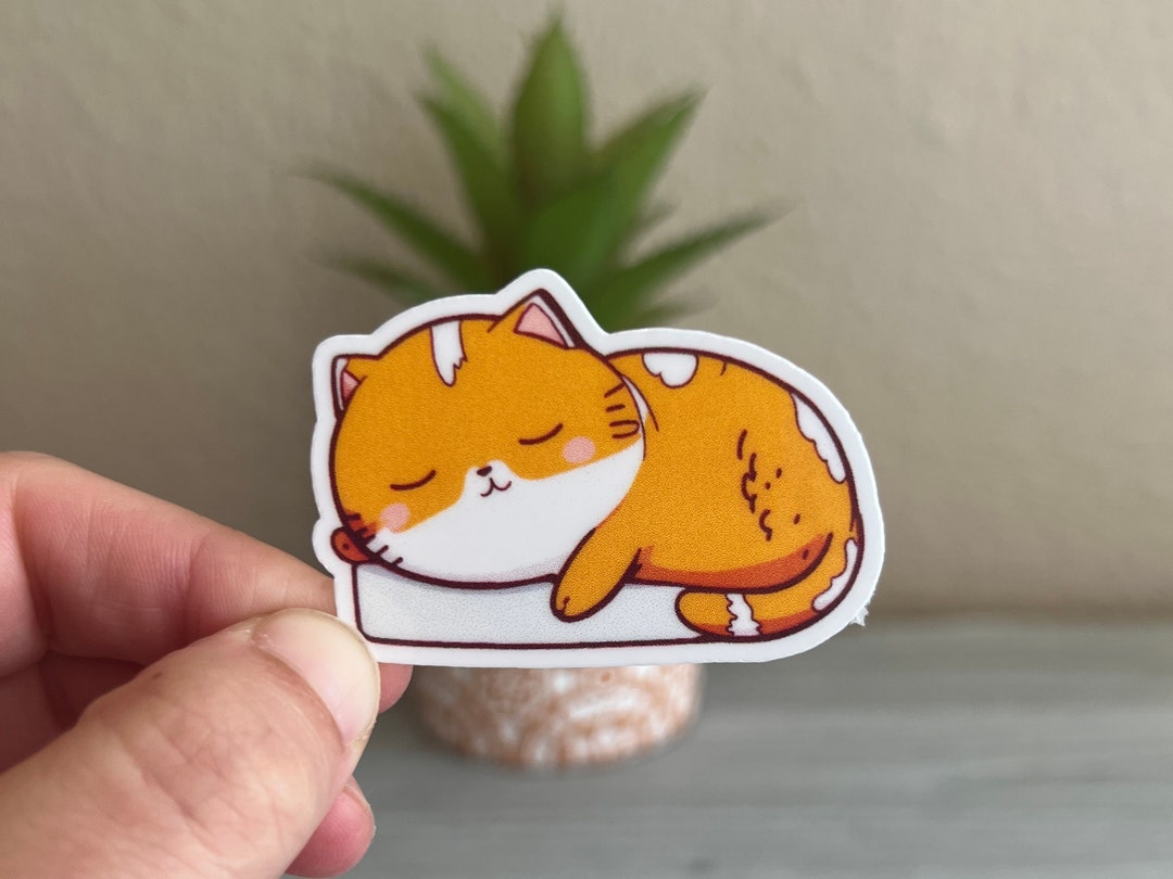 Sleeping Kitty Sticker, Sticker for Cat Lovers, Sticker for Pet Lovers ...