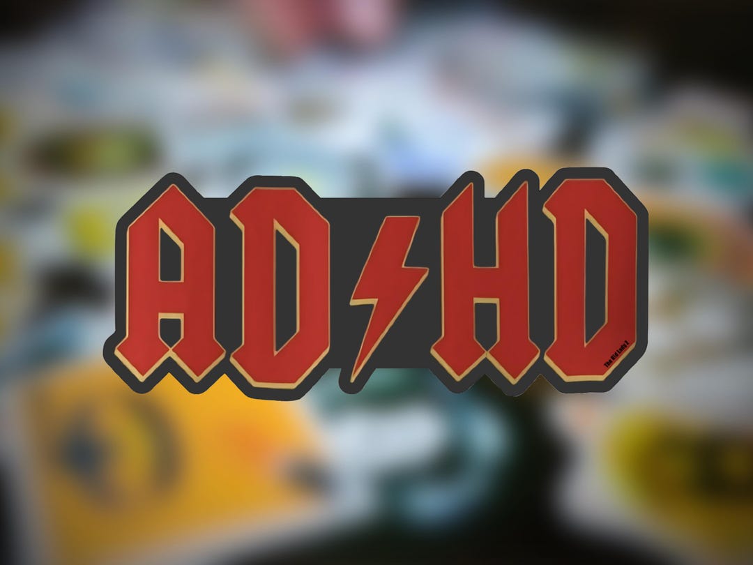 ADHD ACDC Style Sticker: Funny Laptop/water Bottle Decal - Etsy