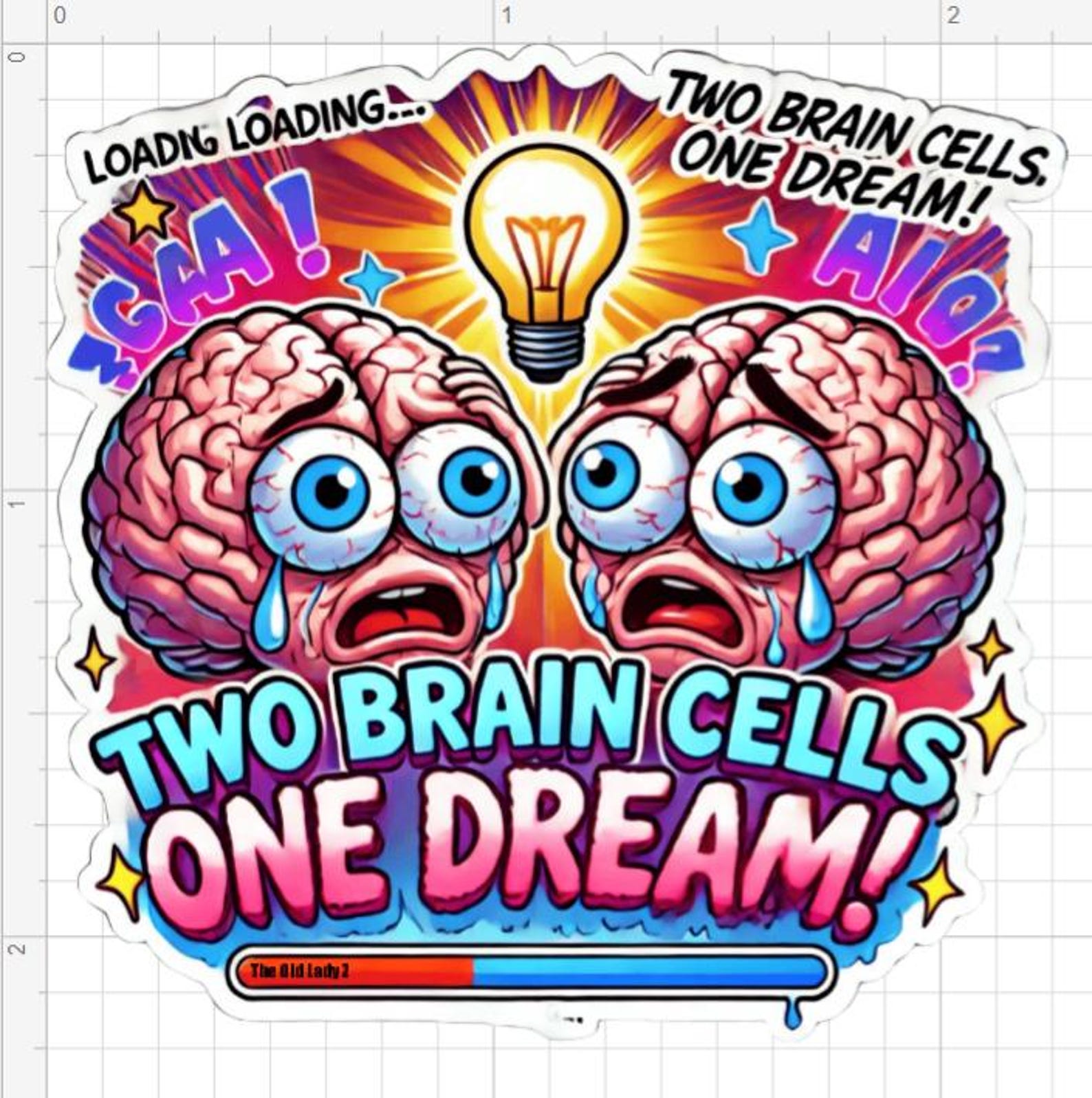 Two Brain Cells One Dream Funny Sticker - Vinyl - Etsy