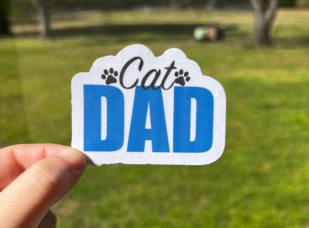 Cat Dad Sticker, Cute Cat Dad Sticker, Cat Stickers, Cute Paw Sticker ...