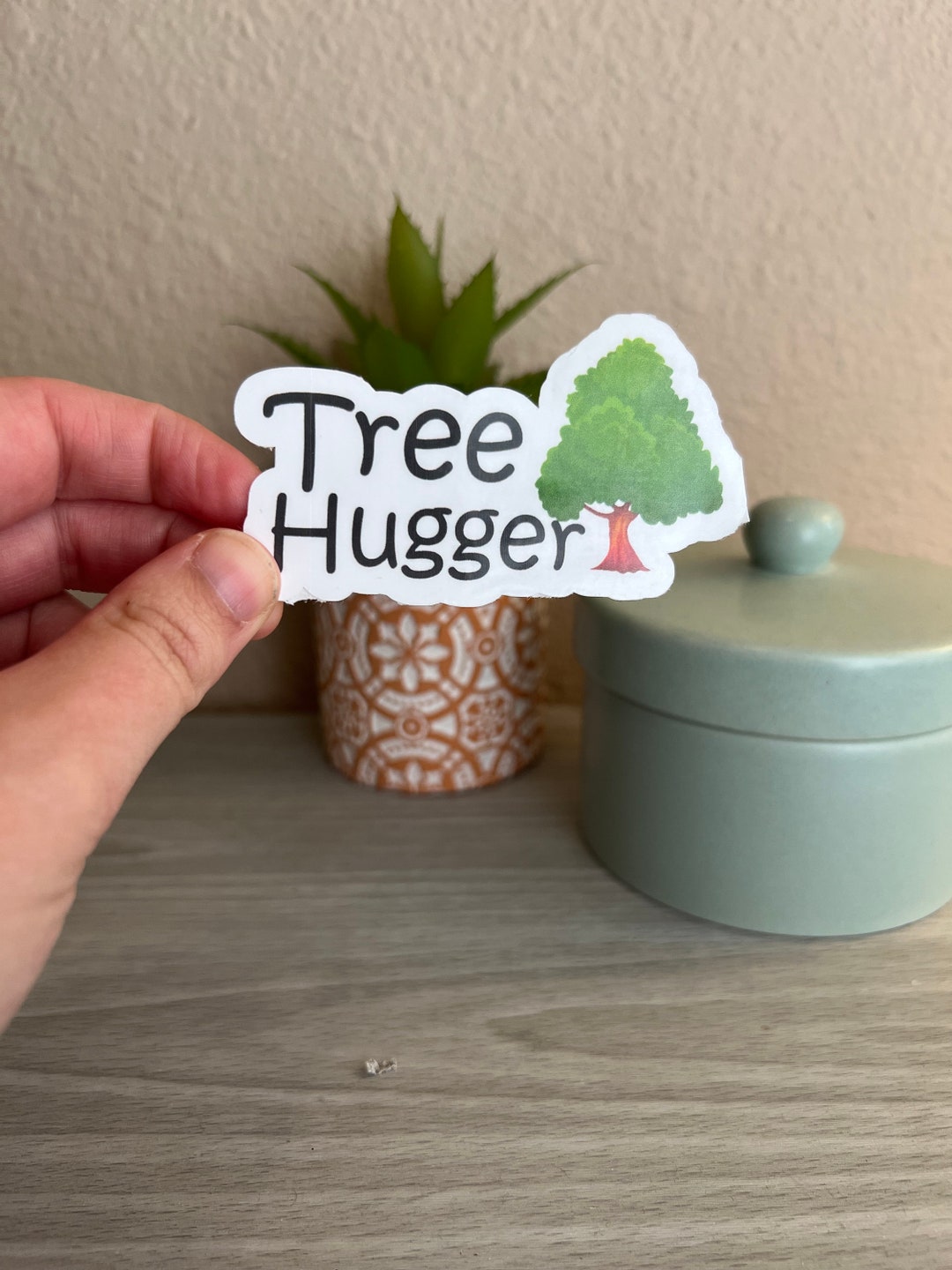 Tree Hugger Sticker, Funny Sticker for Nature Lovers, Nature Sticker ...