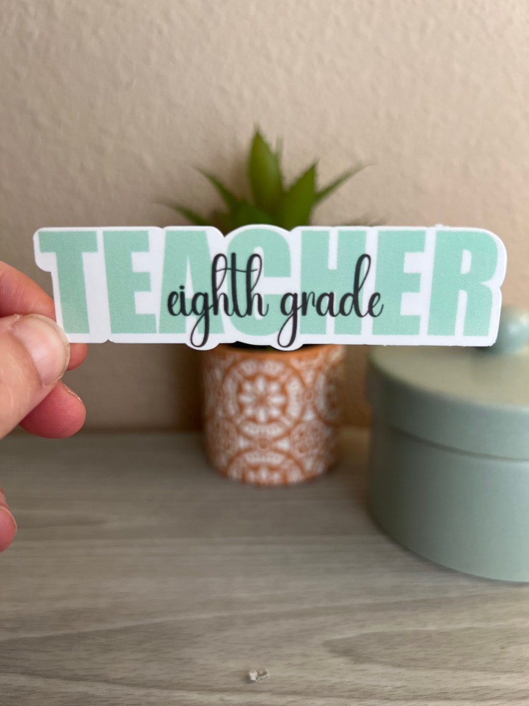 Eighth Grade Teacher Sticker, Teacher Gift, Sticker for Water Bottles ...