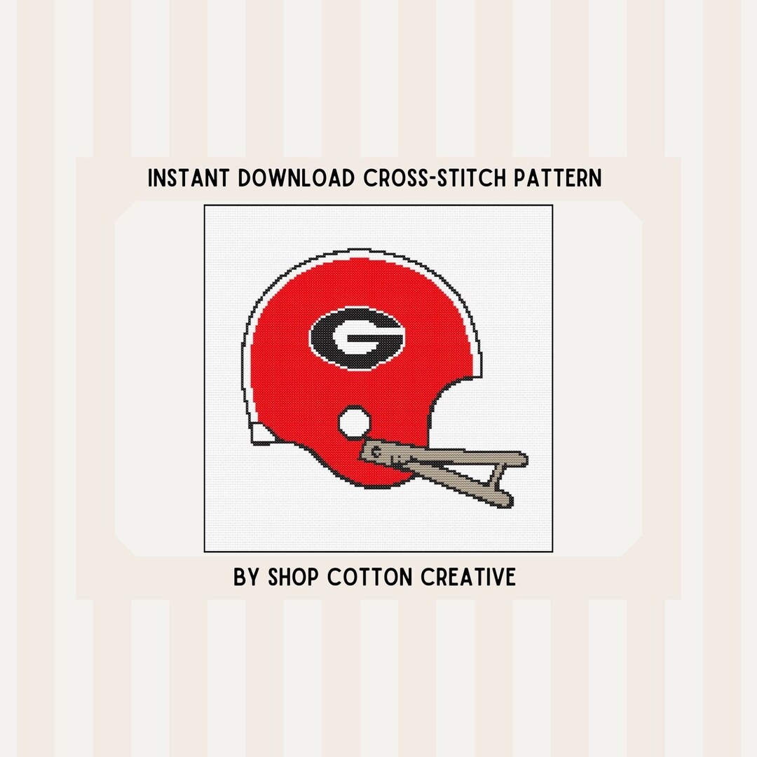 Vintage Georgia Football Helmet Downloadable Needlepoint Cross-stitch ...