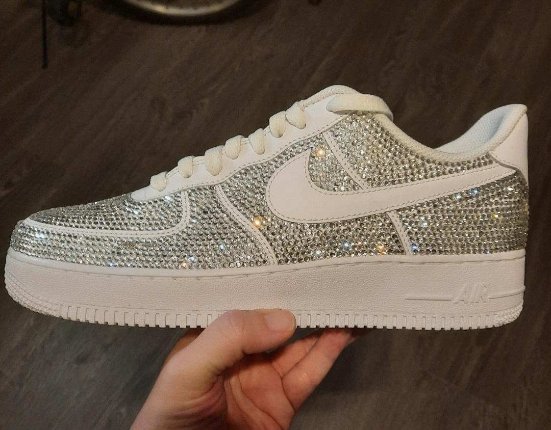 Custom Nike Air Force 1s With Crystals, Hand Placed, Crystalized ...