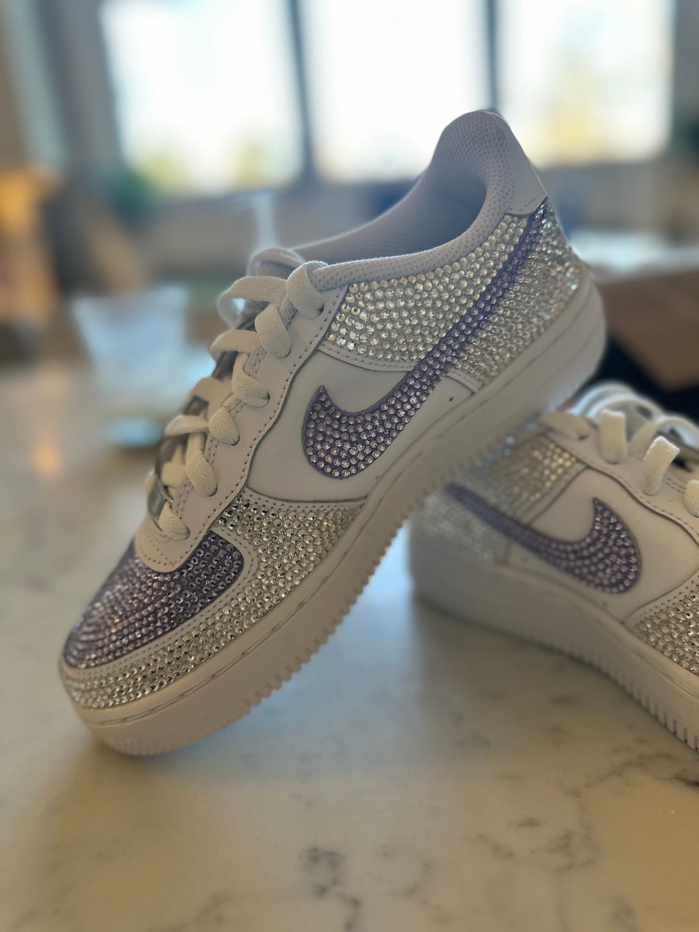 Custom Nike Air Force 1s With Crystals Gems, Hand Placed, Crystalized ...