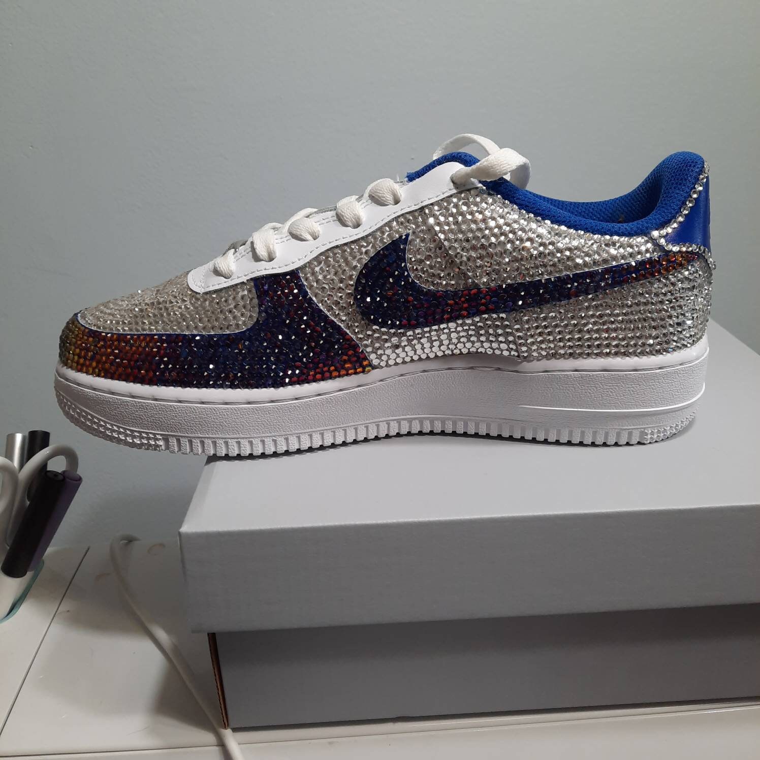 Custom Nike Air Force 1s With Crystals Hand Placed Crystals - Etsy