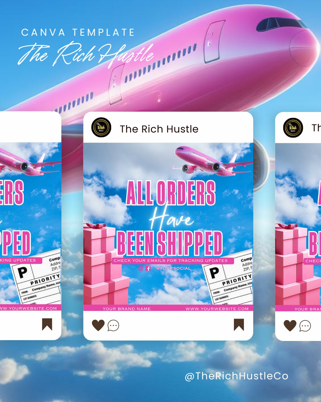 Orders Have Been Shipped Flyer | DIY Pink Flyer | Premade Template ...