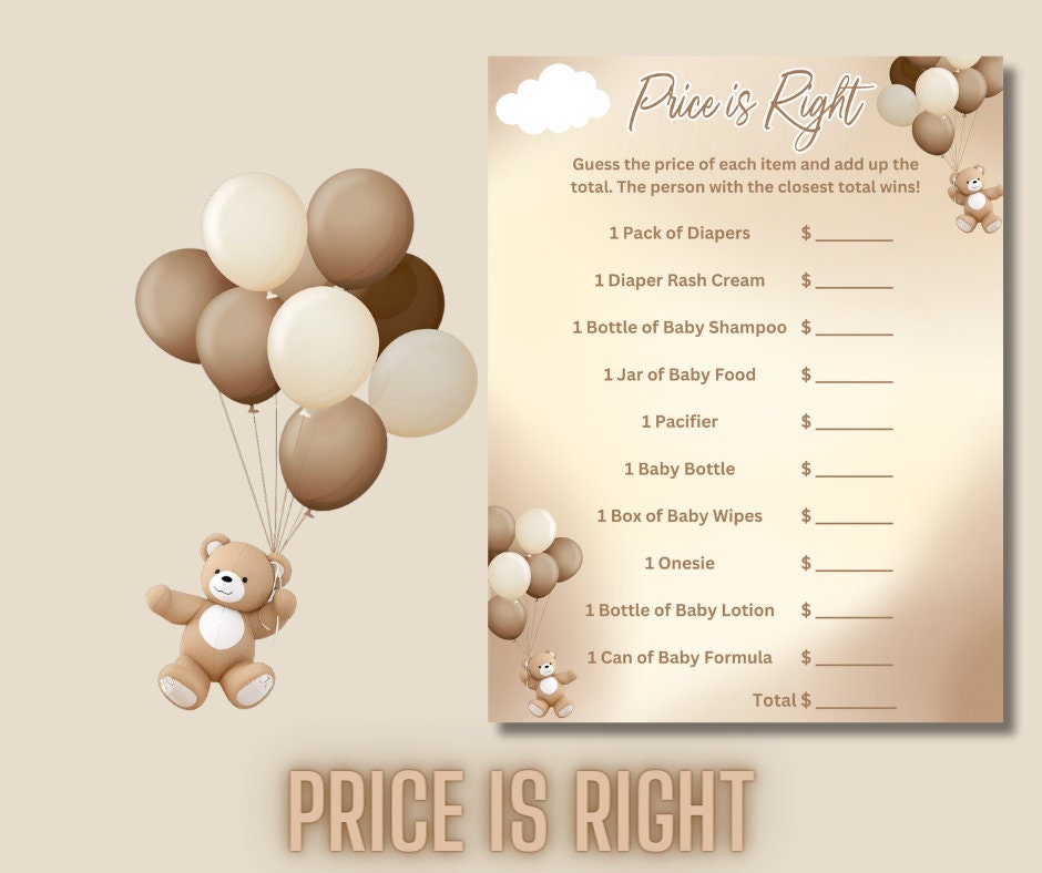 Teddy Bear Baby Shower Games | Bear Baby Shower Games | Instant ...
