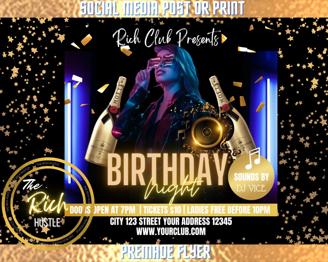 DIY Club Flyer Template,editable Canva Template,social Media Flyer ...