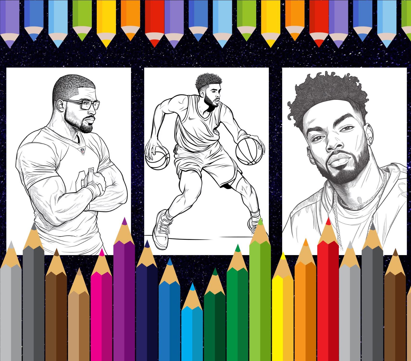 40 Men Coloring Pages | Men Coloring Book | 40 Page Adult Coloring Book ...