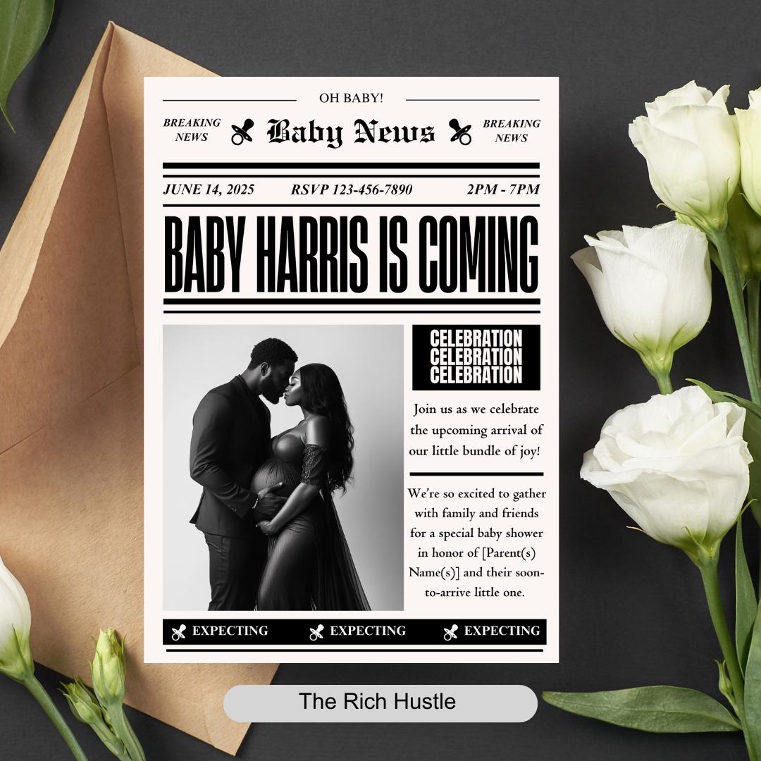 Tuxedo Baby Shower Invitations