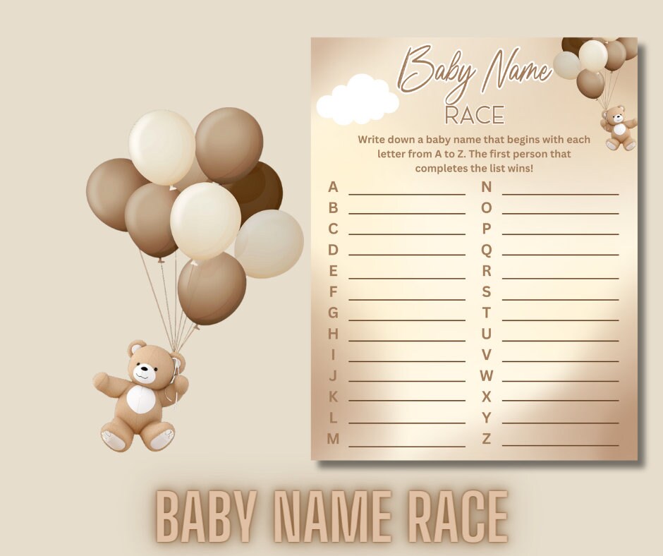 Teddy Bear Baby Shower Games Bear Baby Shower Games Instant Download ...
