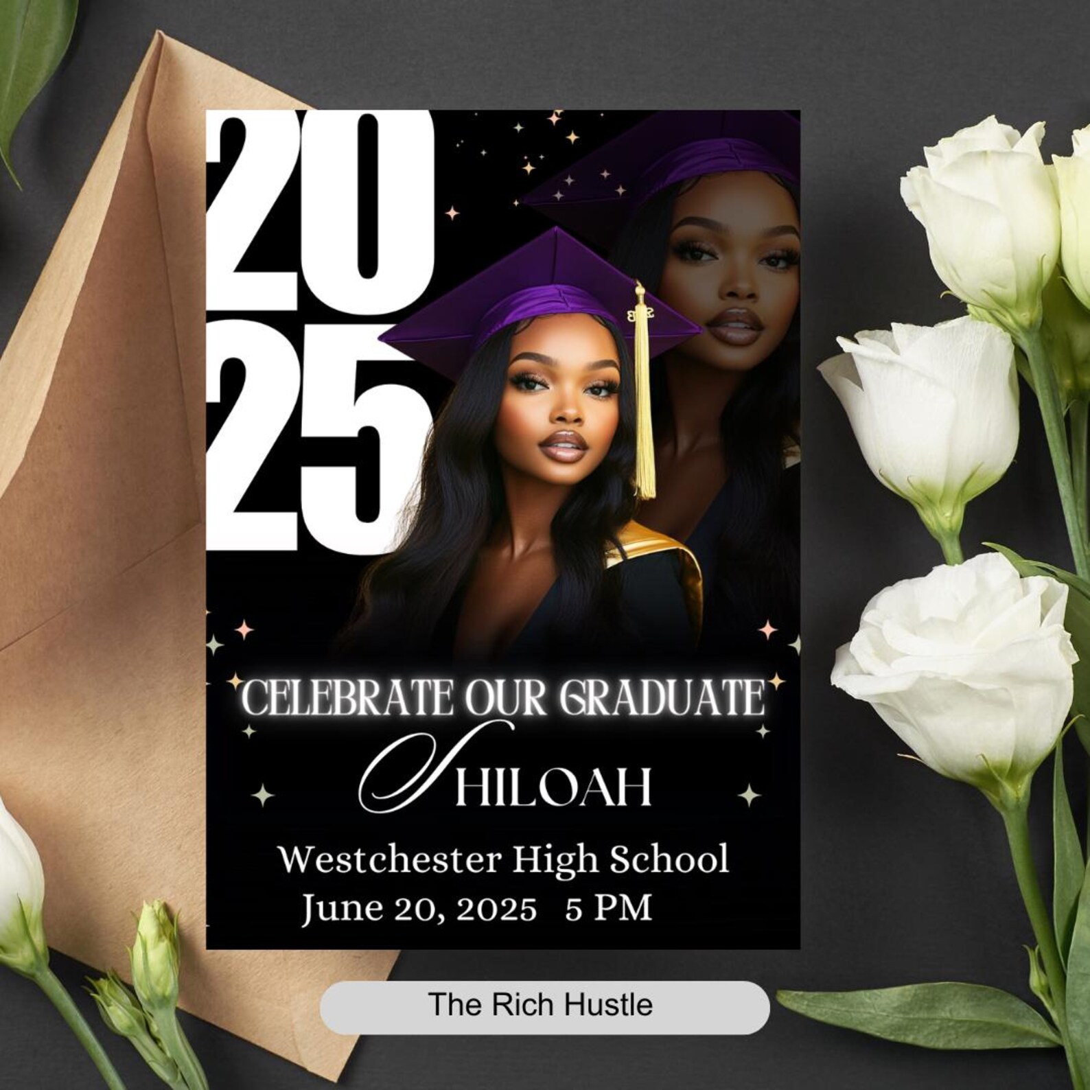 Graduation Ceremony Flyer | Grad Party Canva Template | Graduation ...