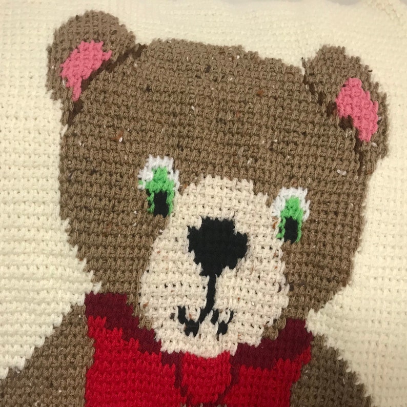 1187 Teddy Bear Crochet Afghan Baby and Children's Blanket - Etsy