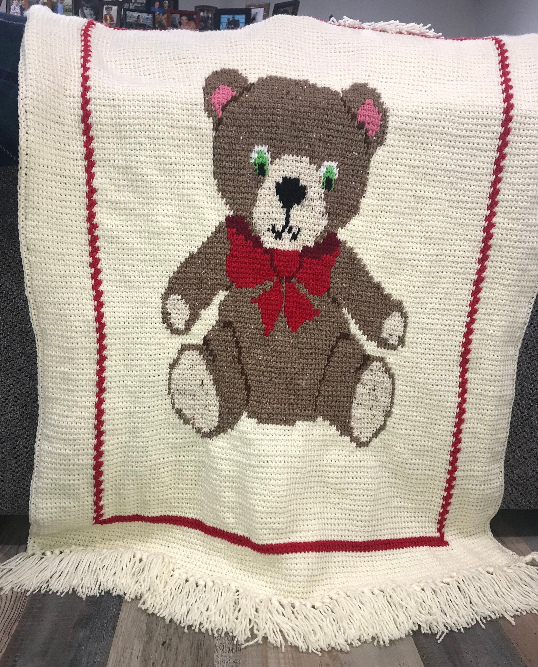 1187 Teddy Bear Crochet Afghan Baby and Children's Blanket - Etsy