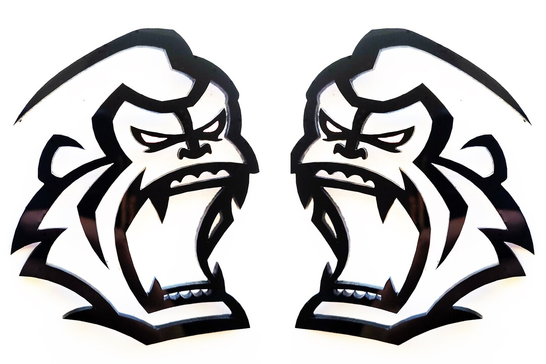 2x Gorilla Ape Monkey Fender Emblems Badges Logos for Auto Car Truck ...