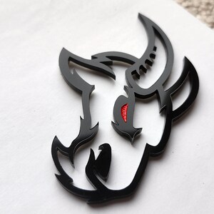 2x Fender Emblem Logo Badge Angry Goat Ram Hellram Redeye for Car Truck ...