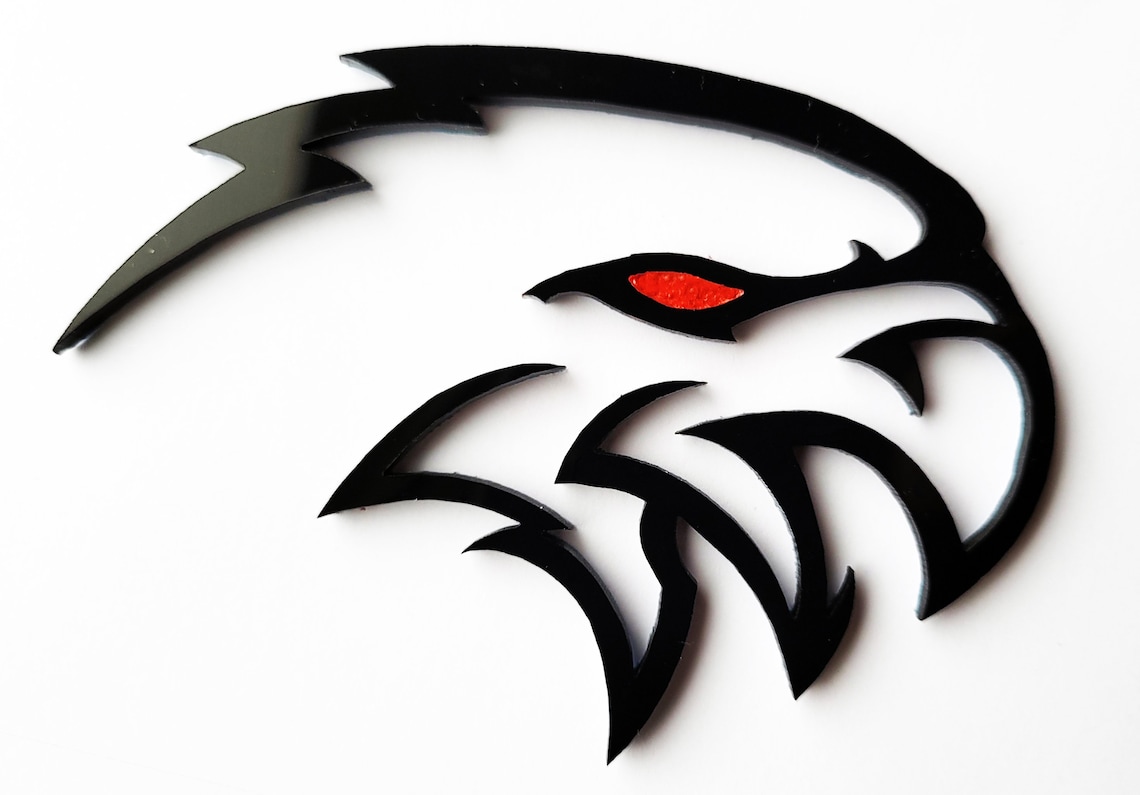 2x Hawk Bird Hellhawk Redeye Emblem Logo for Grand Cherokee Trackhawk ...