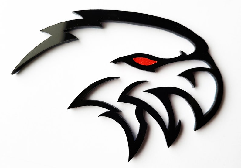 2x Hawk Bird Hellhawk Redeye Emblem Logo for Grand Cherokee Trackhawk ...