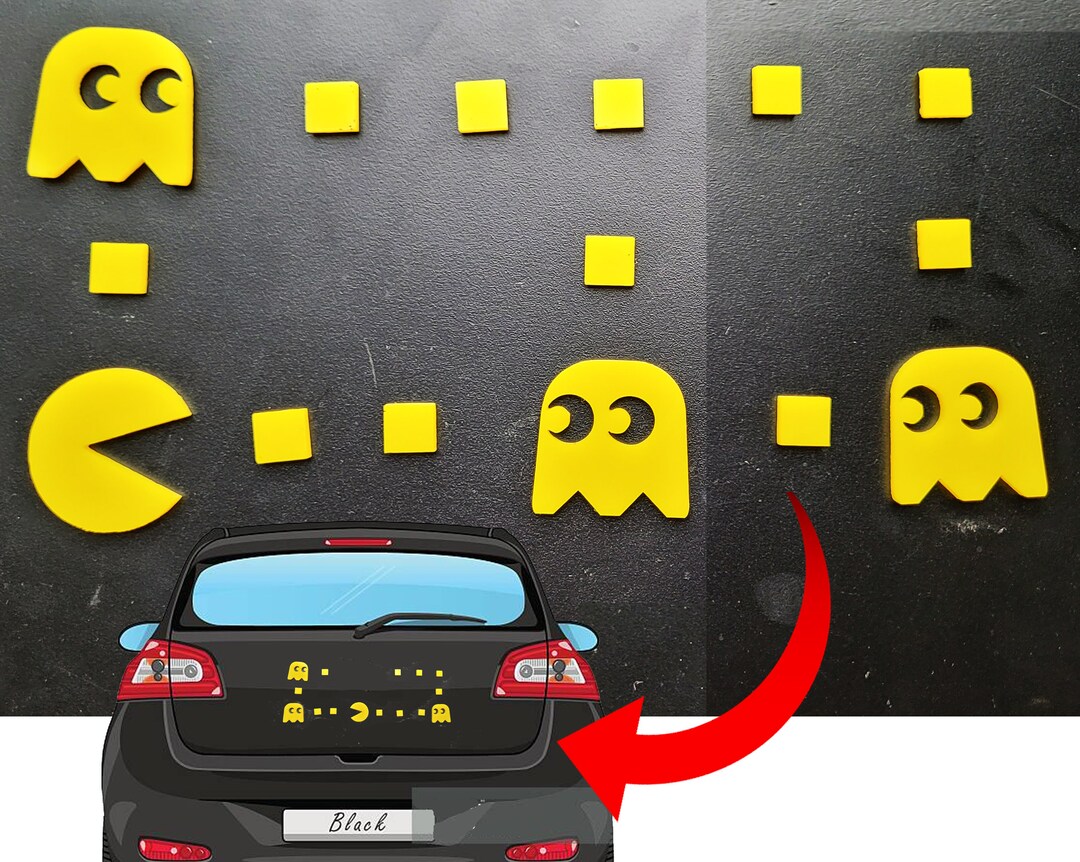 Pacman Pac Man Video Game Emblem Badge for Laptop Window Car Truck ...