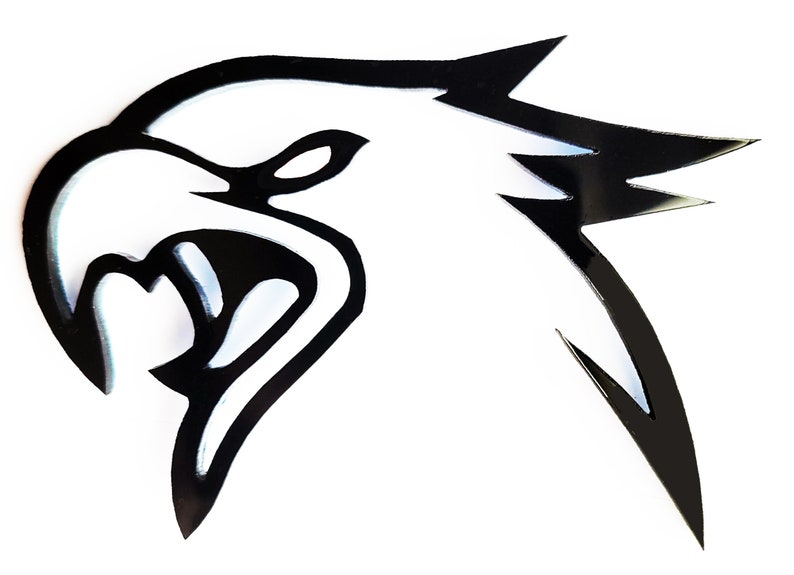2x Hawk Bird Hellhawk Emblem Logo for Jeep Grand Cherokee Trackhawk SRT ...